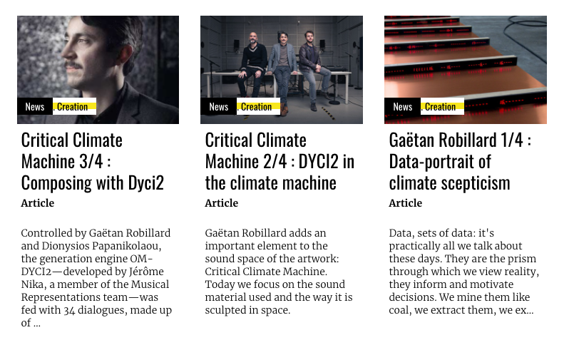 “Critical Climate Machine – Composing with OM-DYCI2” on the Ircam blog – Jérôme Nika